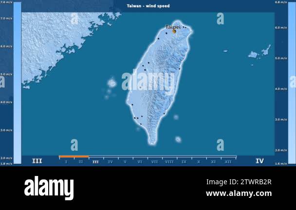 Wind speed by month in the Taiwan area with animated legend - English ...