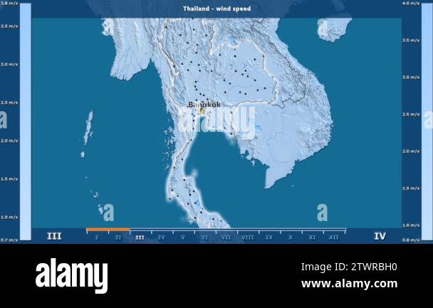 Wind speed by month in the Thailand area with animated legend - English ...