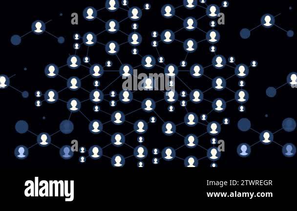 Motion graphic animation network. People network growing rapidly into a ...