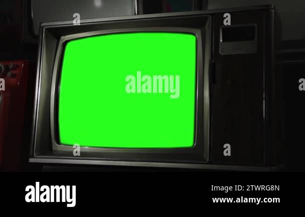 Vintage Tv Green Screen. Ready to replace green screen with any footage ...