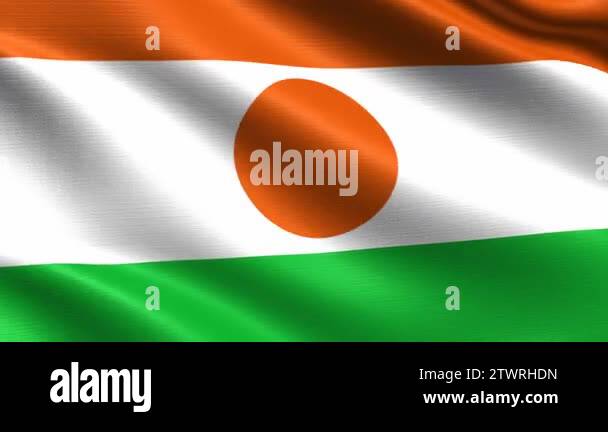 Realistic flag of Niger, Seamless looping with highly detailed fabric texture, 4k resolution ...