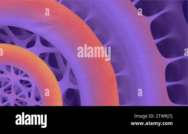 Futuristic composition of rotation rounded shapes. Computer generated ...