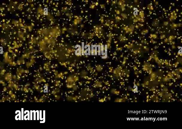 4K motion abstract graphic of particles gold dust float in the air on ...