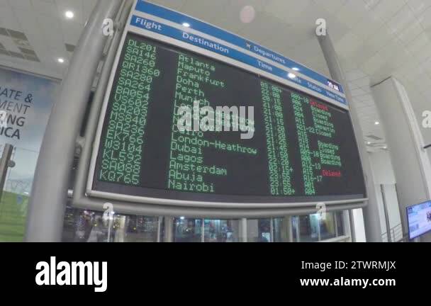 Johannesburg International Airport JNB Interior with Departures Flight ...