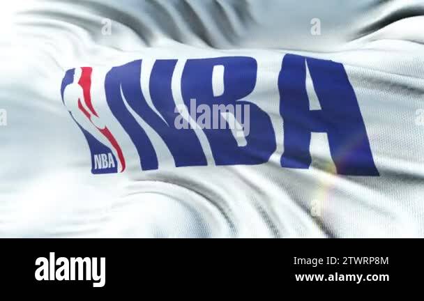 NBA flag waving on sun. Seamless loop with highly detailed fabric ...