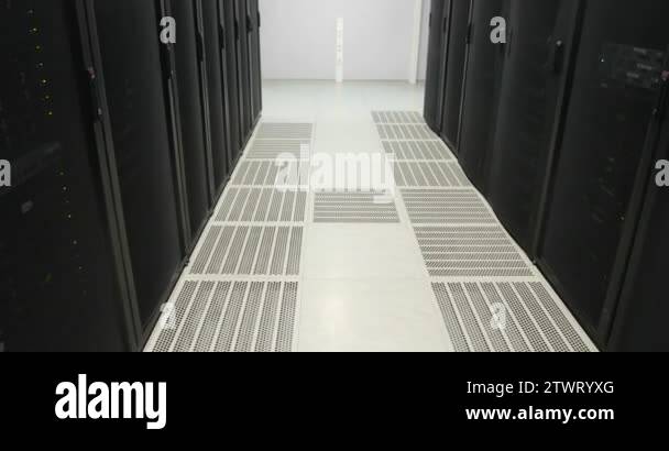 Servers racks. real Modern datacenter. Cloud computing. Server in ...