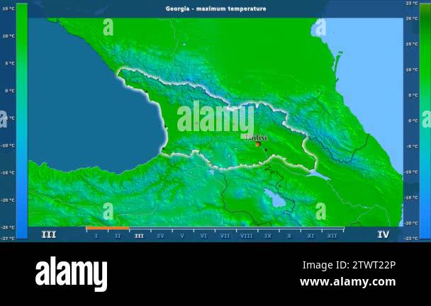 Maximum temperature by month in the Georgia area with animated legend ...