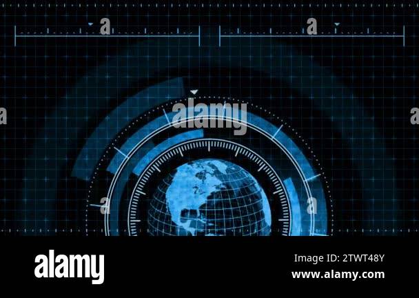 Planet earth hologram in virtual display. Futuristic user interface HUD ...