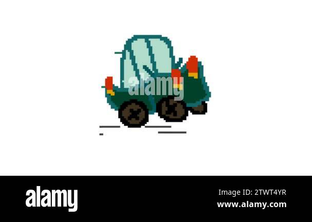 Pixel art 2d hand drawn cartoon car moving animation Stock Video ...