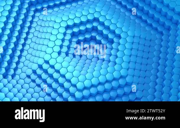 Hexagons Formed A Wave. Abstract background, 2 in 1, loop, created in 4K, 3d animation Stock ...