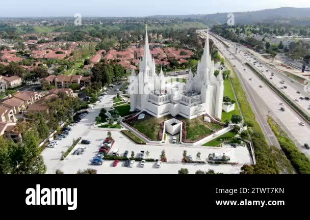 Aerial view of the San Diego California Temple. Temple of The Church of ...