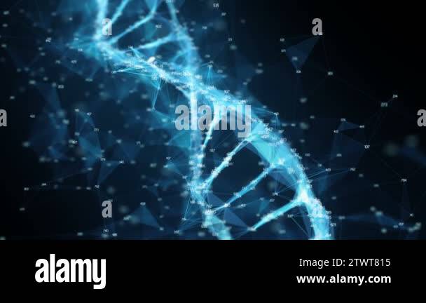 Motion Background Digital Polygon Plexus DNA molecule random digits ...
