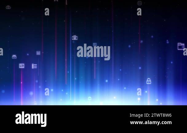 Seamlessly looping abstract background animation of particles moving up ...