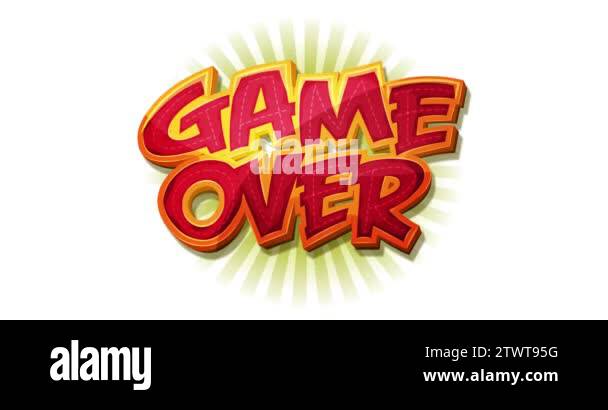 Game Over Transition Text Animation For Game UI/ Animation of a cartoon ...
