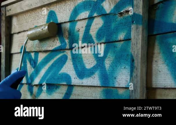 Man paints over graffiti Stock Videos & Footage - HD and 4K Video Clips ...