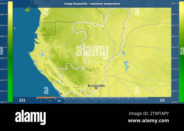 Maximum temperature by month in the Congo Brazzaville area with ...