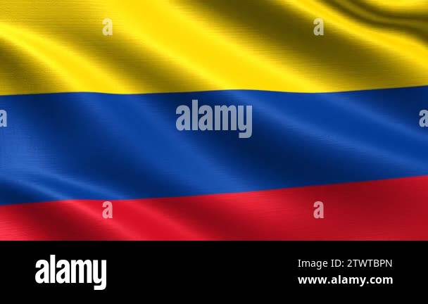 Realistic flag of Colombia, Seamless looping with highly detailed ...