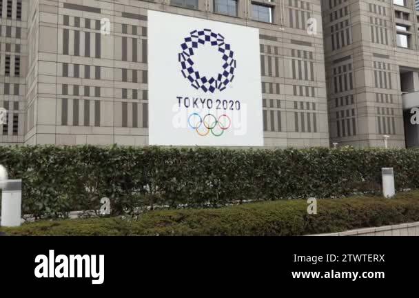 TOKYO, JAPAN - MARCH 2018 - Sign for the Tokyo 2020 Summer Olympics ...