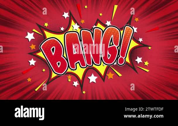 bang Word Retro Cartoon Comic Bubbles Popup Style Expressions Colored ...