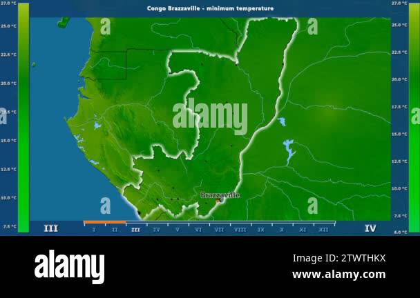 Minimum temperature by month in the Congo Brazzaville area with ...