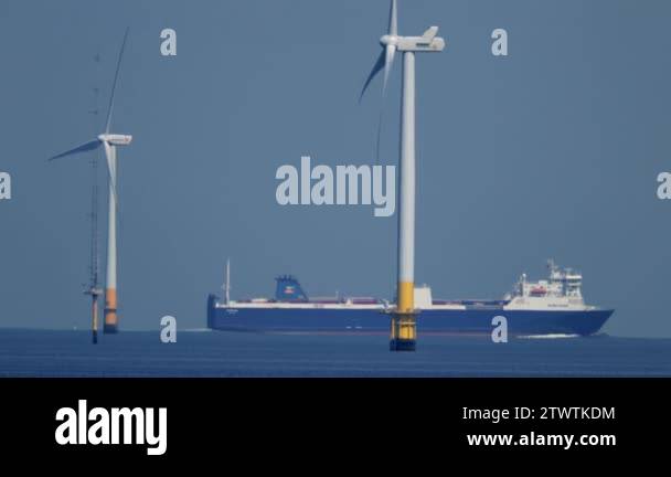 offshore wind turbines producing clean renewable energy in the north ...