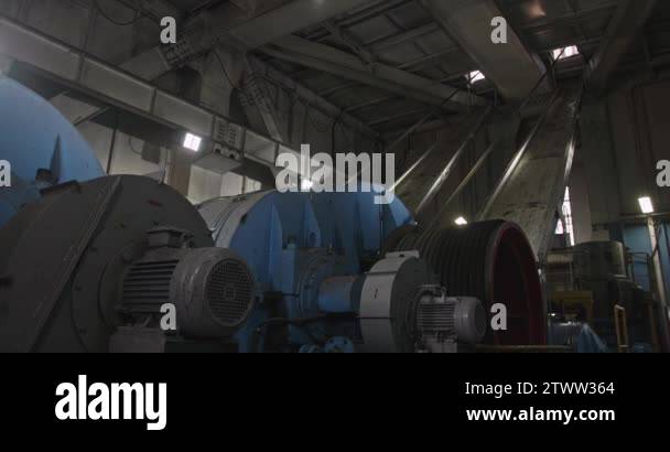 Dragline excavator cabine inside. Work walking excavator in open pit ...