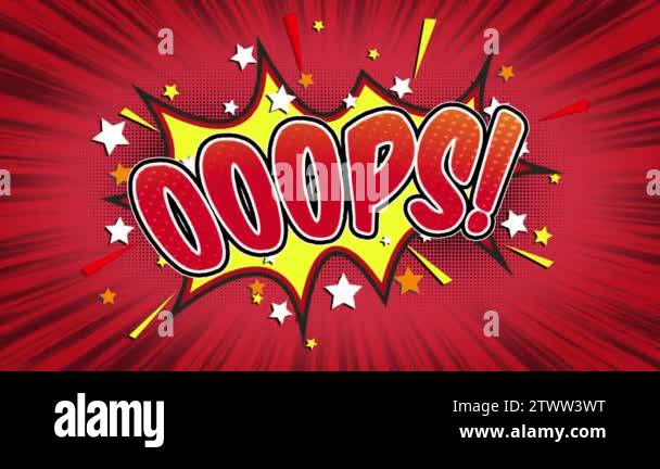 ooops Word Retro Cartoon Comic Bubbles Popup Style Expressions Colored ...
