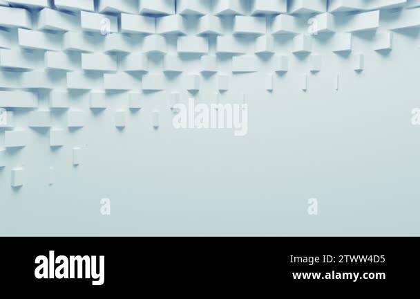 Blue Boxes Spinning Chaotic on Screen in Looped 3d Animation. Beautiful ...