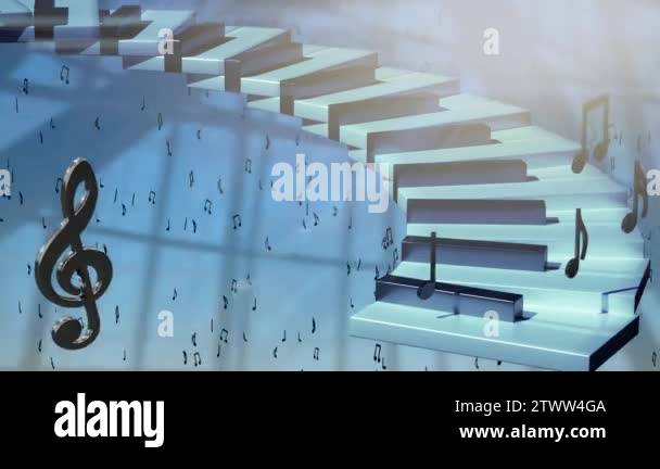 music background with music key and notes render 3D Stock Video Footage ...