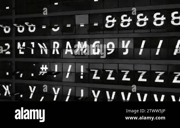 3D generated animation, analog flight information display board with ...