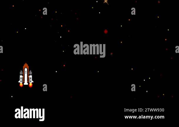 Space invaders retro video computer game seamless Stock Videos ...
