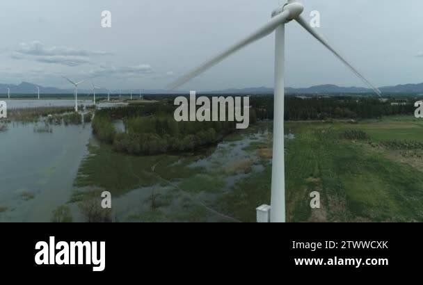 Development of alternative energy in China. The wind turbine Park is ...