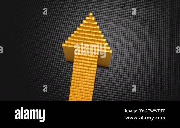 Boxes Formed A Arrow. Black background, 3 in 1, created in 4K, 3d ...