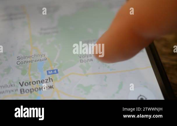 Gomel, Belarus - May, 2018: Person using a Google Maps application on ...