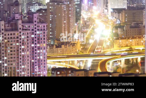 4k Timelapse of freeway busy city rush hour heavy traffic jam highway ...