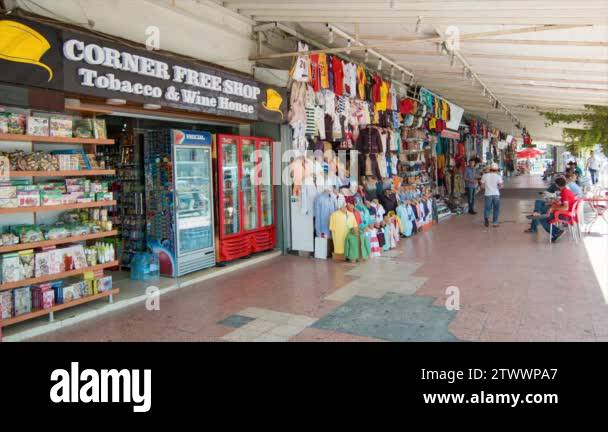 Kusadasi Turkey Turkish Market with Clothing, Food and Souvenir Shops ...