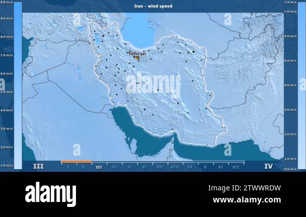 Wind speed by month in the Iran area with animated legend - English ...