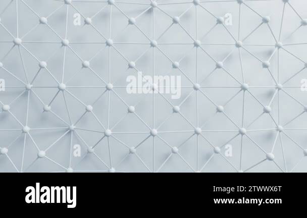 Beautiful White Network Grid with Lines and Spheres Morphing in ...