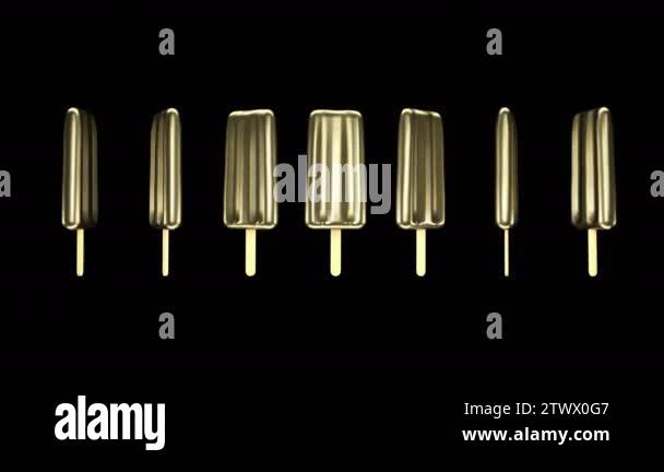 Gold popsicle rotating. Green screen seamless loop footage Stock Video ...