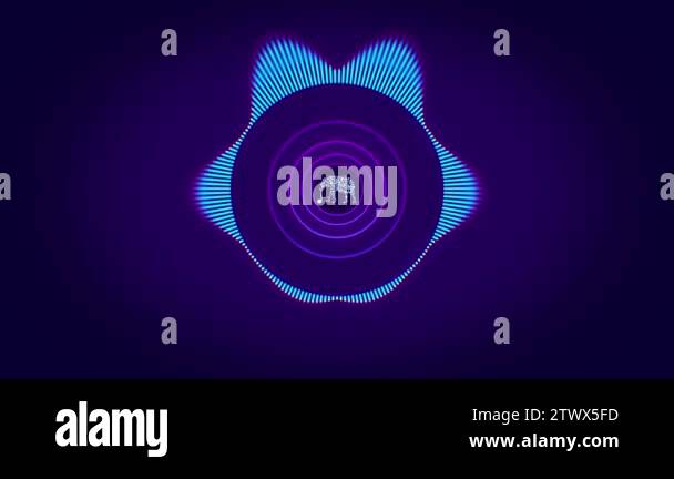 Abstract animation of colorful sound wave circle equalizer with ...