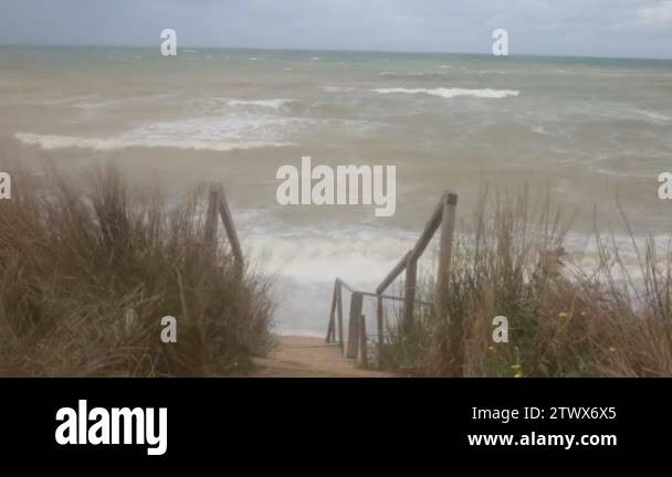 Storm on the black sea, bad weather and strong wind, five-point scale ...
