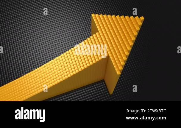 Boxes Formed A Arrow. Black background, 3 in 1, created in 4K, 3d ...