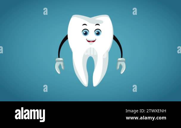 Tooth cartoon dental hygiene HD animation Stock Video Footage - Alamy