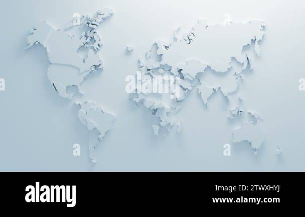 Beautiful White Global World Map of Surface Morphing in Seamless 3d ...