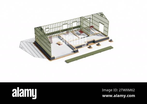 Comparison of different stages of building process of frame ...