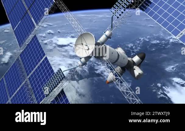 3D animation of orbital space station Stock Video Footage - Alamy