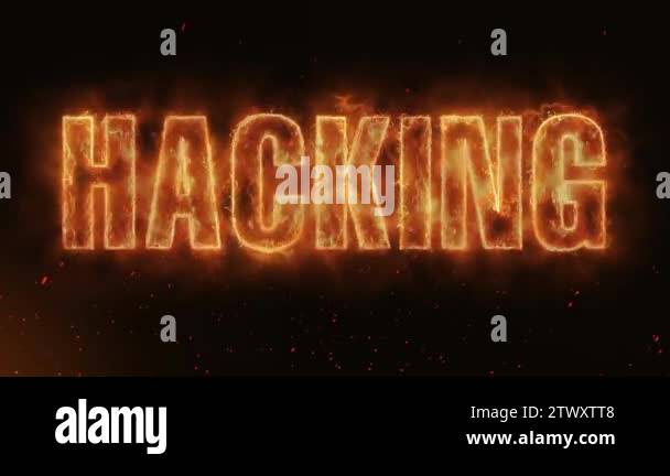 Hacking Word Hot Burning on Realistic Fire Flames Sparks And Smoke ...