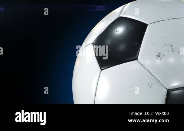 Beautiful Soccer Ball Rotating Close-up in Slow Motion on Black with ...