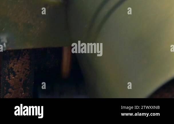 Bending and cutting of metal copper pipes tubes on industrial machine ...