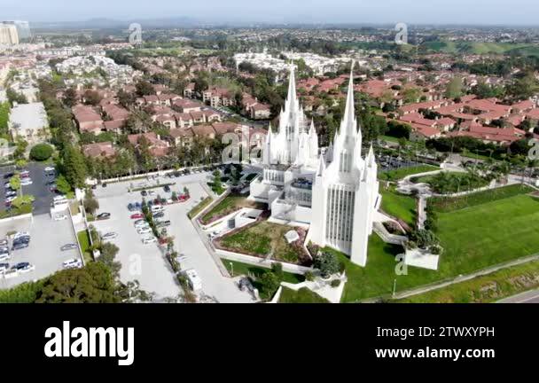 Aerial view of the San Diego California Temple. Temple of The Church of ...